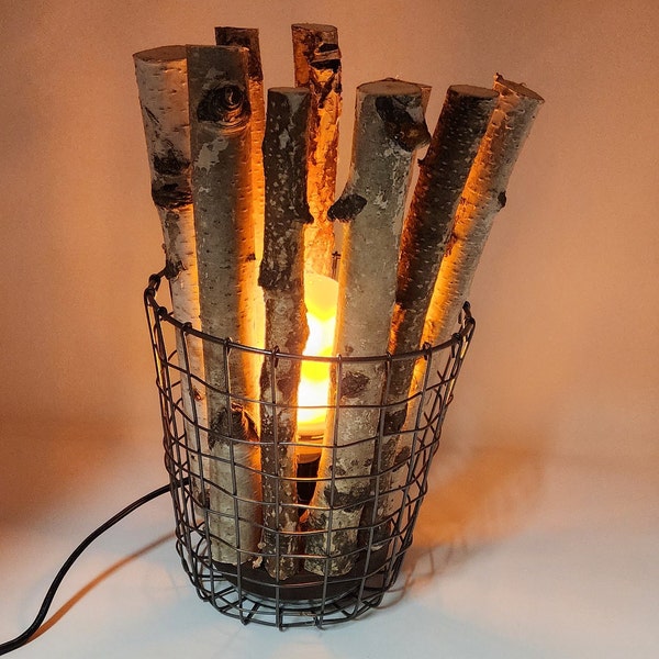 Birch Table Lamp - Etsy