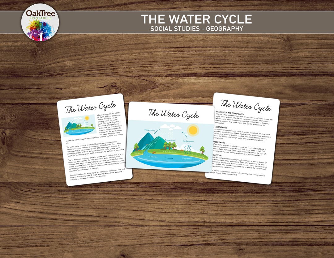 The Water Cycle Flashcards, Educational Printable, Homeschool and ...