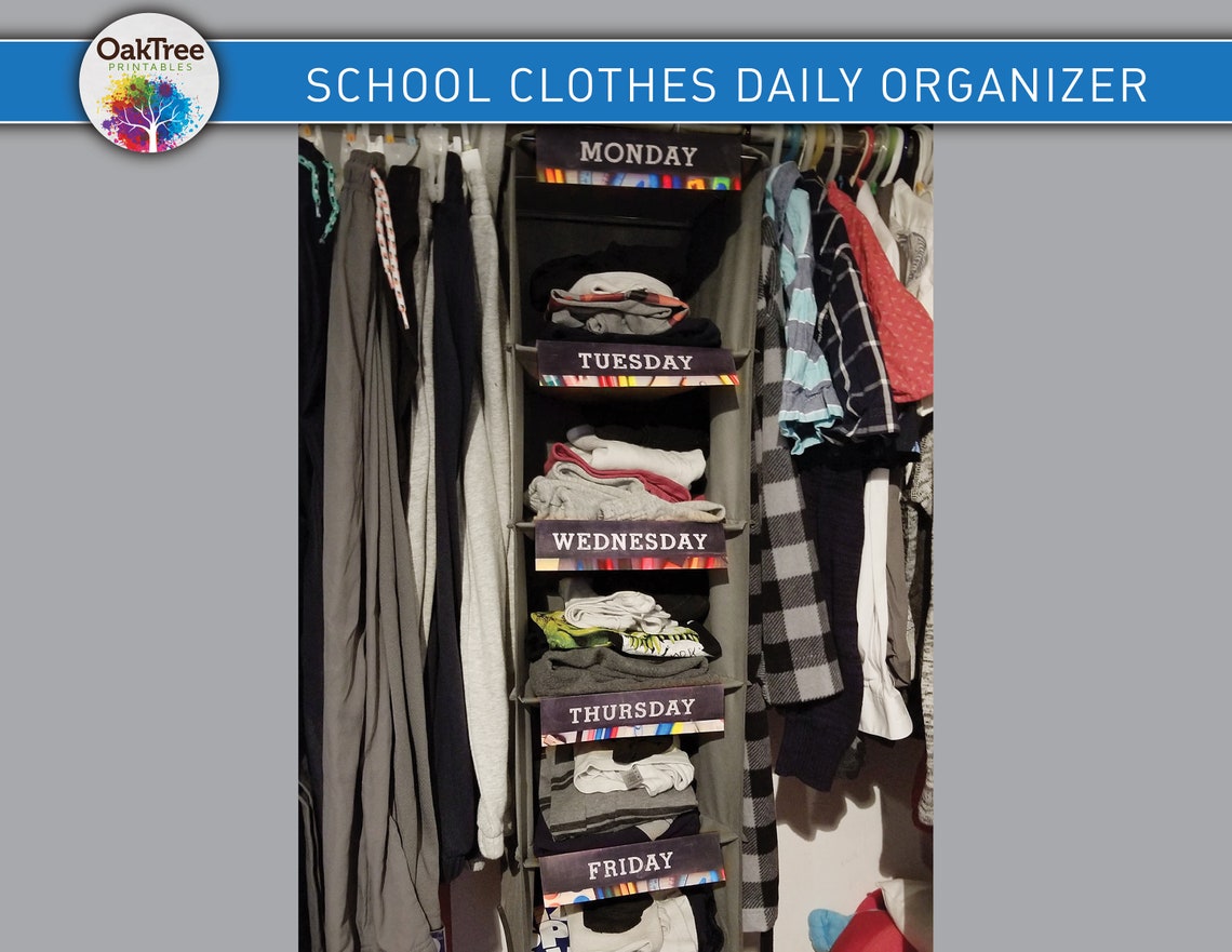 Kids School Clothes Organizer Labels - Chalk Board - School Themed ...