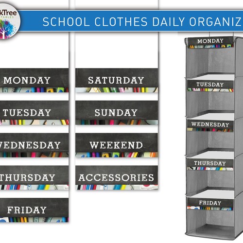 Chalk Board School Themed Days of the Week Lables Tags - Etsy