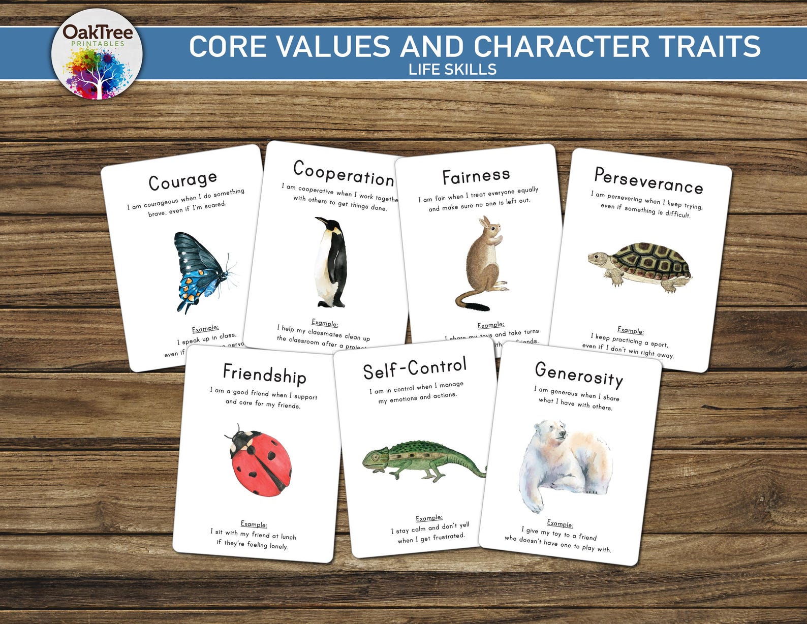Core Values and Character Traits Flash Cards, Set of 28, Homeschool ...
