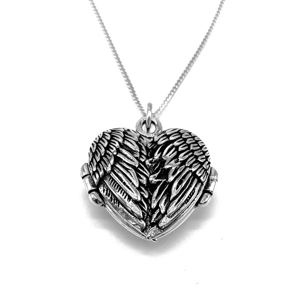Heart Shaped Angel Wings Necklace - Etsy