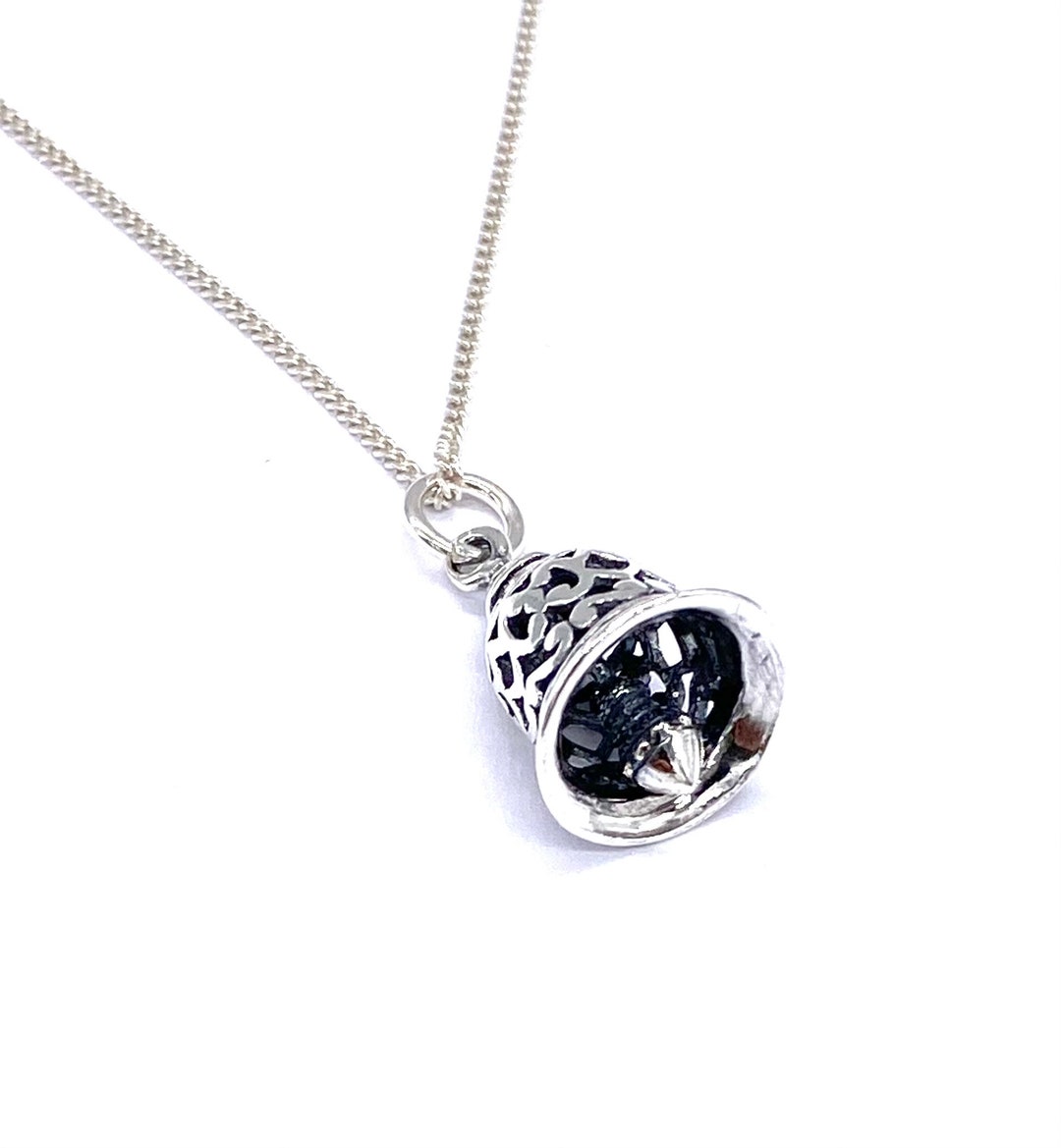 Sterling Silver Chime Bell Pendant Necklace: With Optional Curb Chain ...