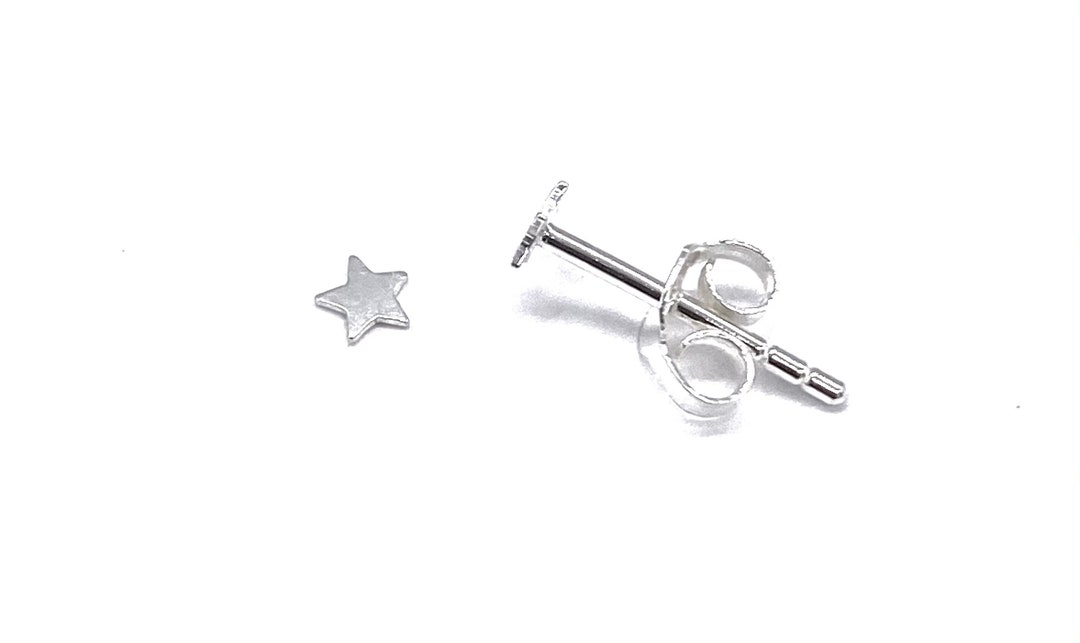 925 Sterling Silver Tiny Small Star Stud Earrings 3 Mm - Etsy