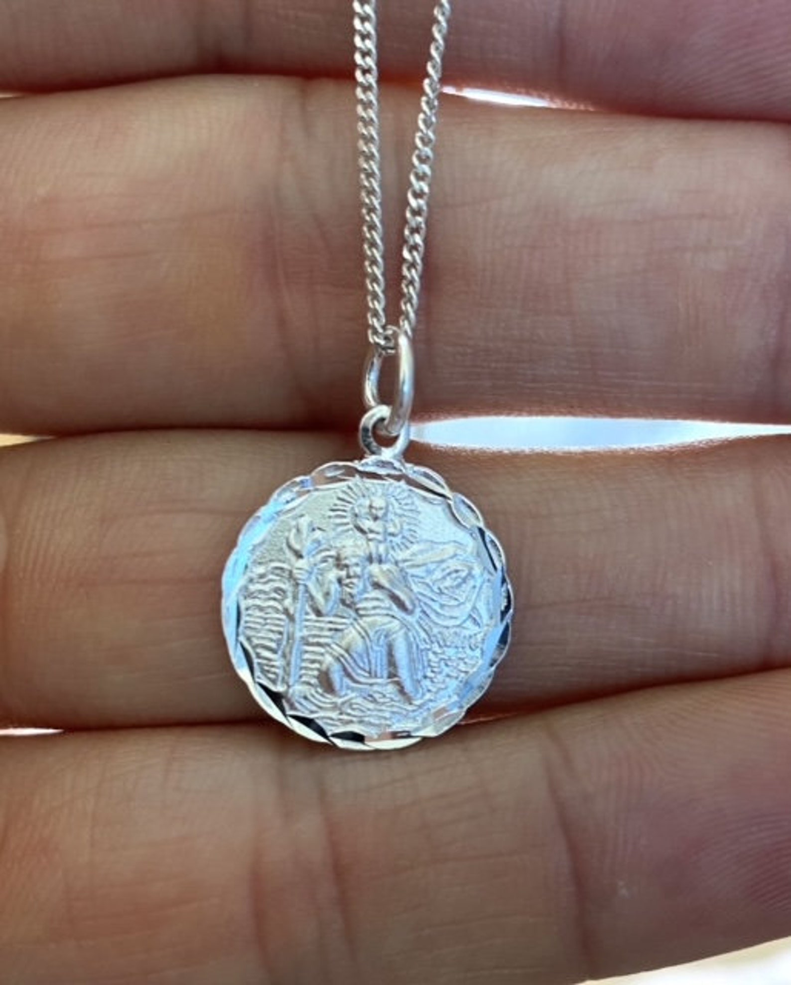 925 Sterling Silver St Christopher Saint of Travel Pendant on - Etsy