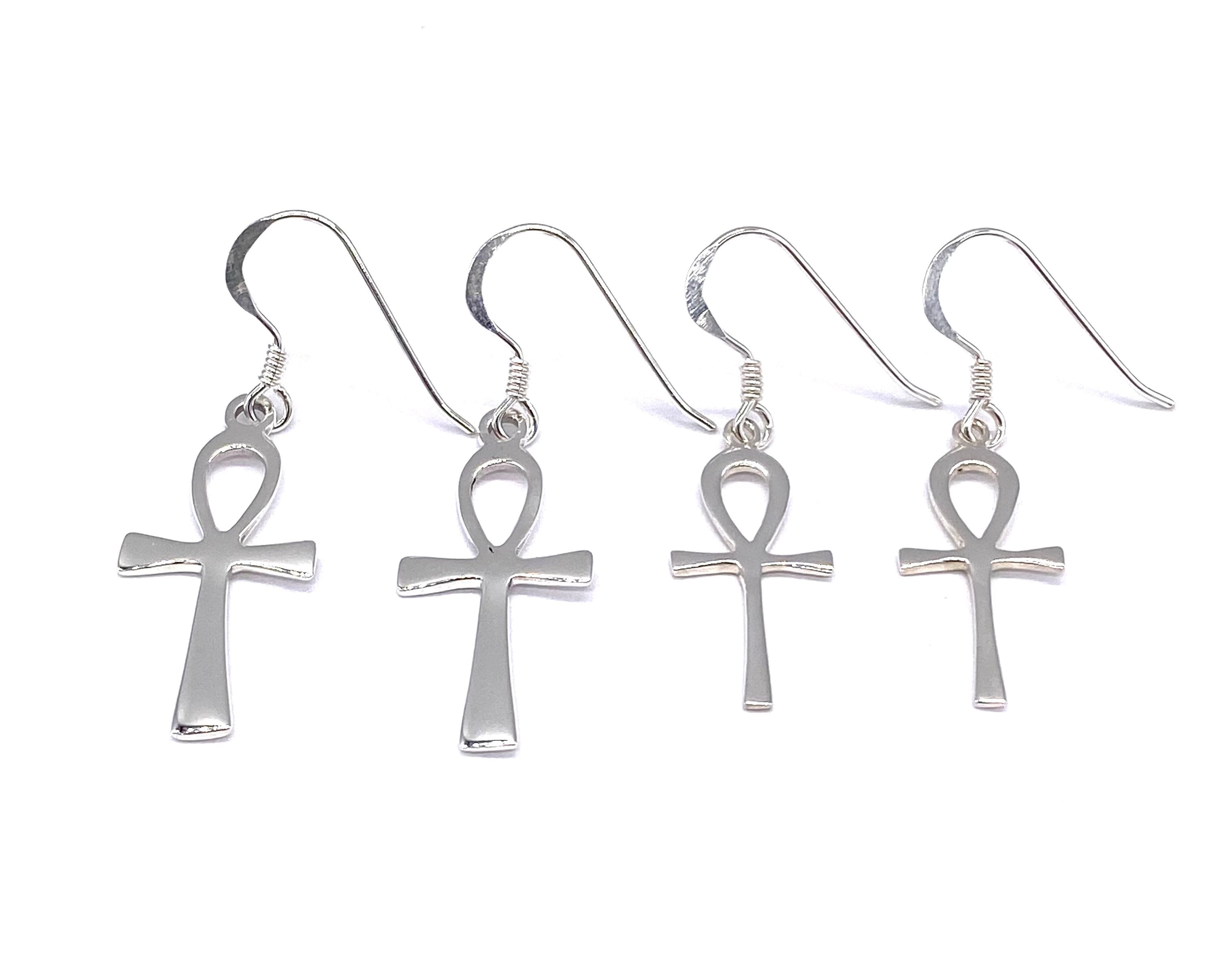 Ankh cross earrings store
