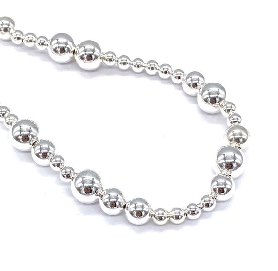 925 Sterling Silver Ball Bead Chain Necklace Mix Size Balls - Etsy