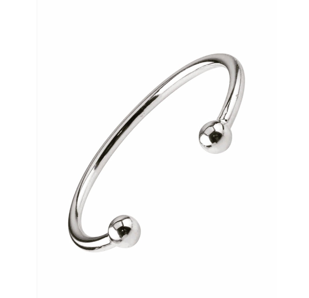 925 Sterling Silver Child's, Baby's Christening Torque Cuff Bangle ...