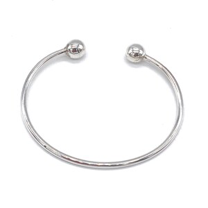 Charm Torque Bangle Bracelet 925 Sterling Silver Solid Screw End Open ...