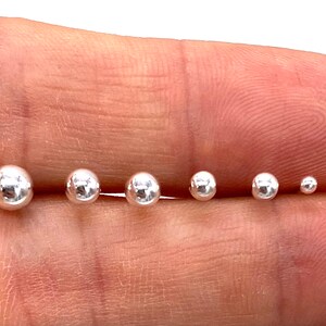 Sterling Silver Small to Big Ball Stud Earrings: 2, 3, 4, 5 Mm Diameter ...