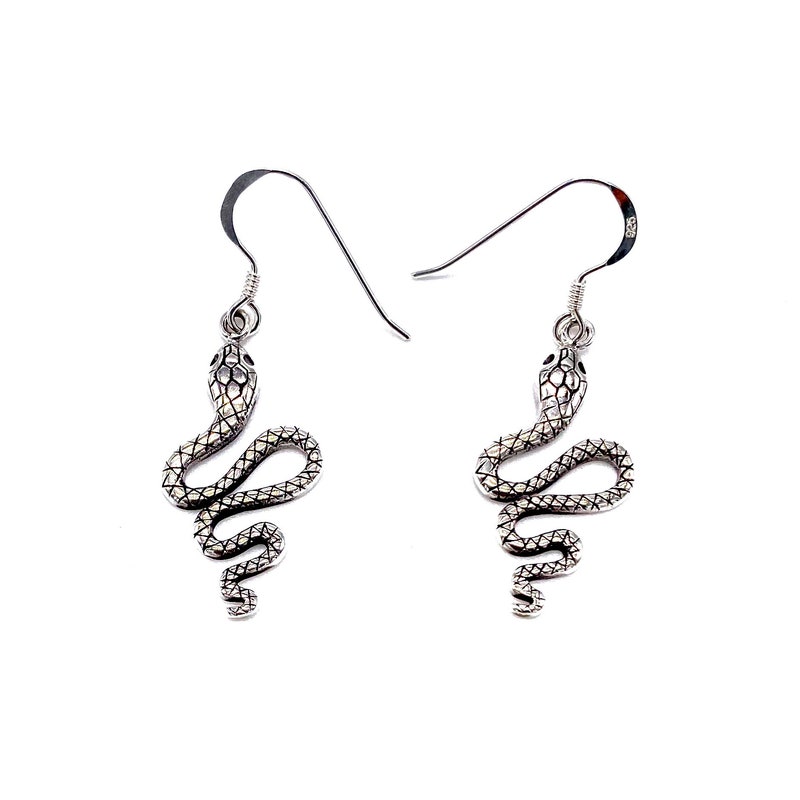 Silver Snake Earrings - Etsy