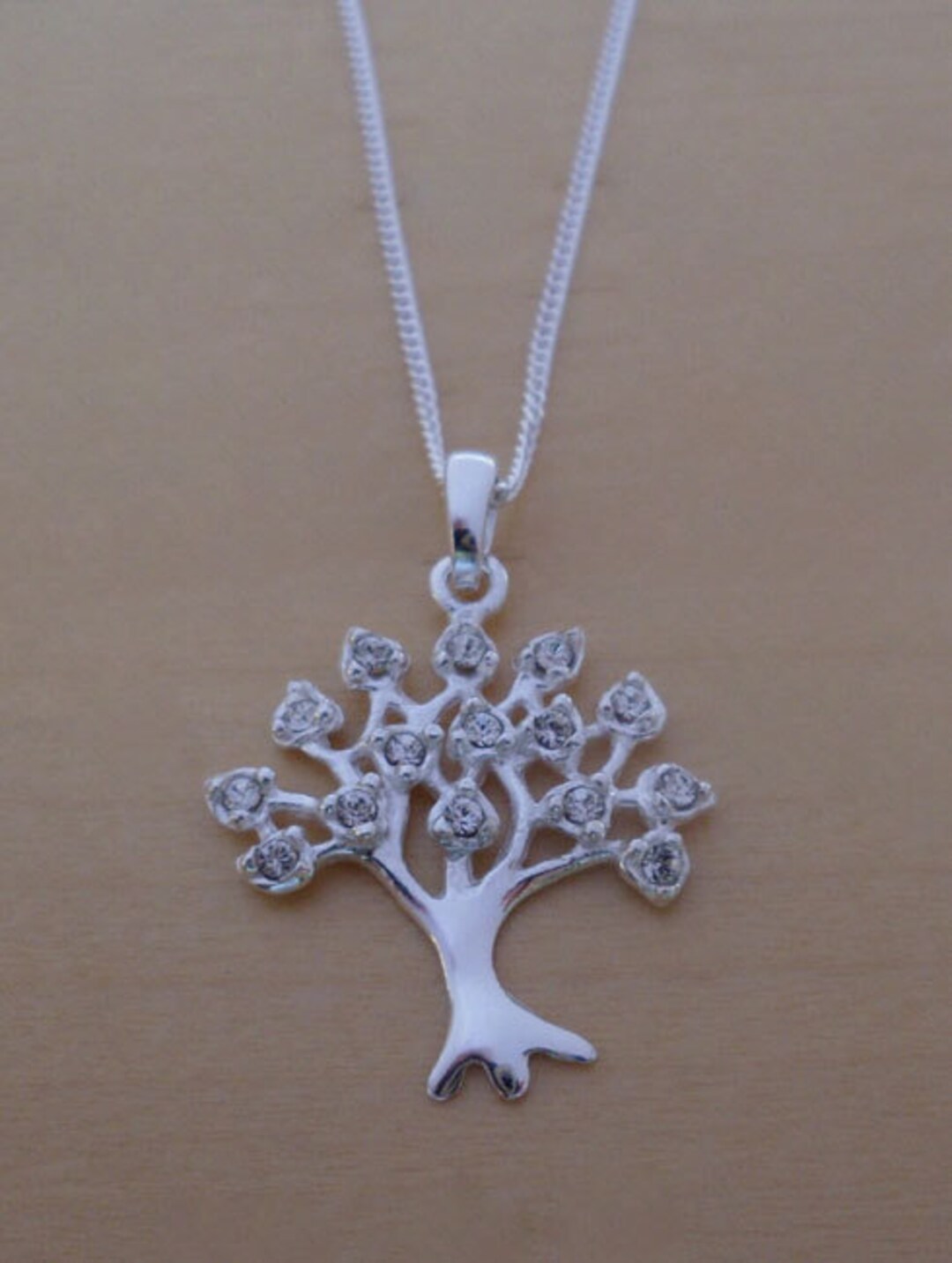 925 Sterling Silver Crystal Tree of LIFE, Tree of Immortality Pendant ...