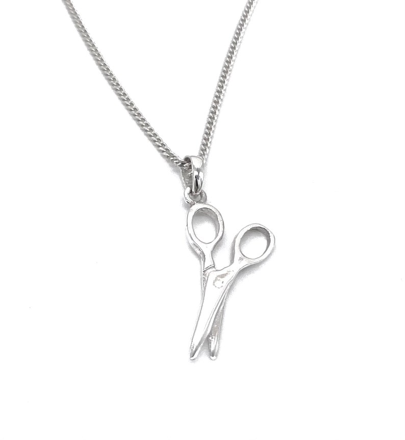 925 Sterling Silver Scissors Pendant Charm on 16 18 or - Etsy
