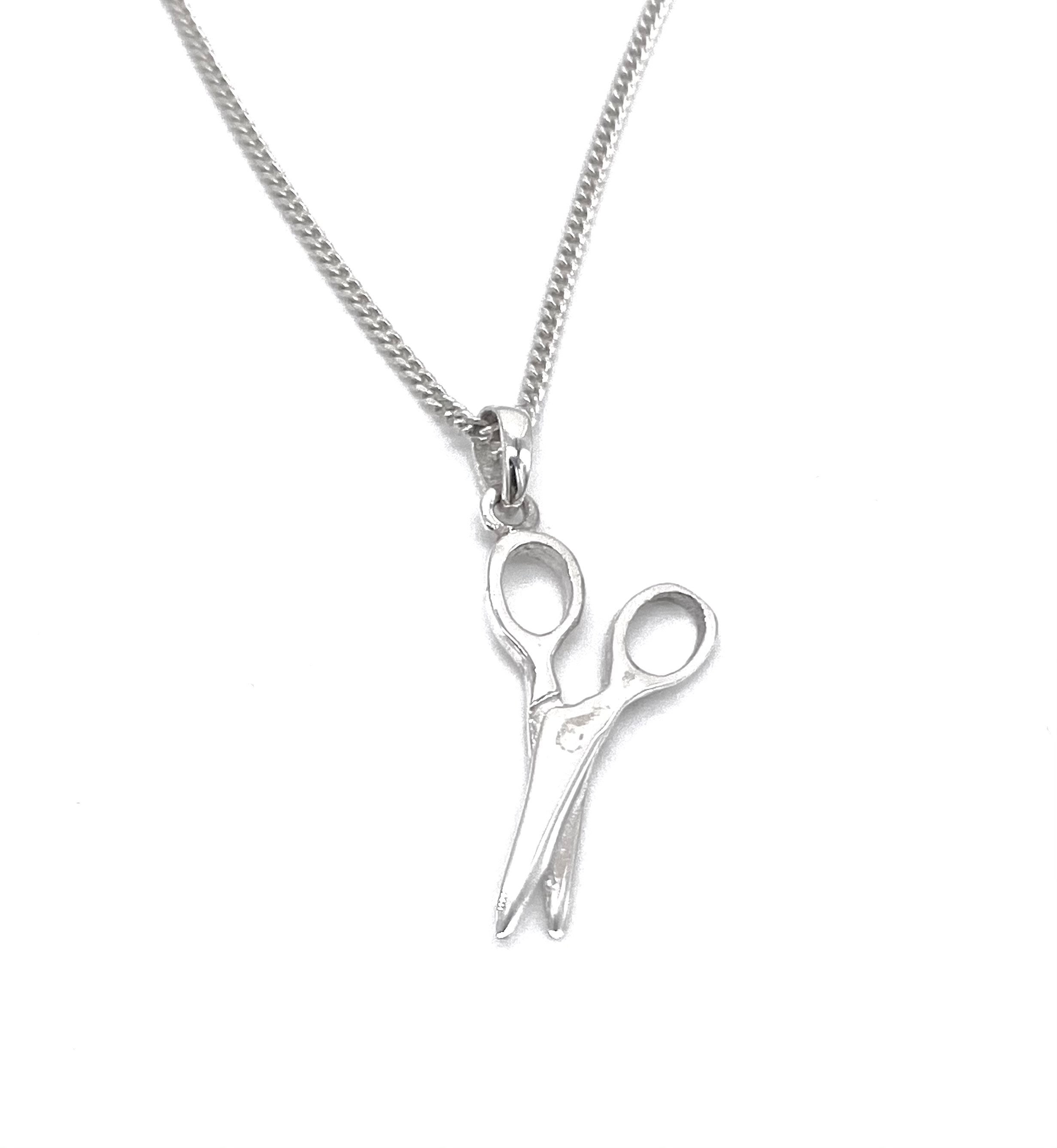 925 Sterling Silver Scissors Pendant Charm on 16 18 or - Etsy