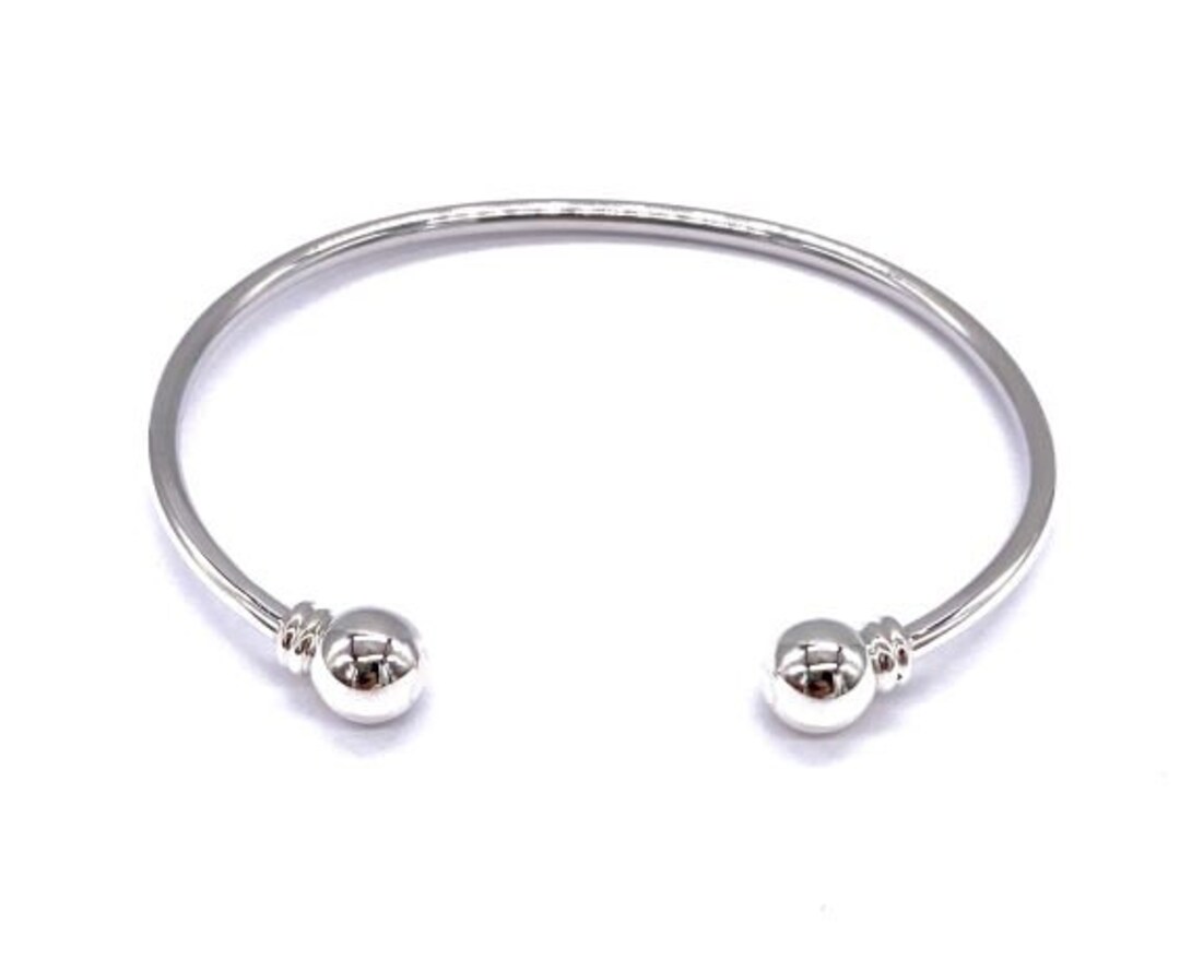 Solid 925 Sterling Silver Child's, Baby's Christening Torque Cuff ...