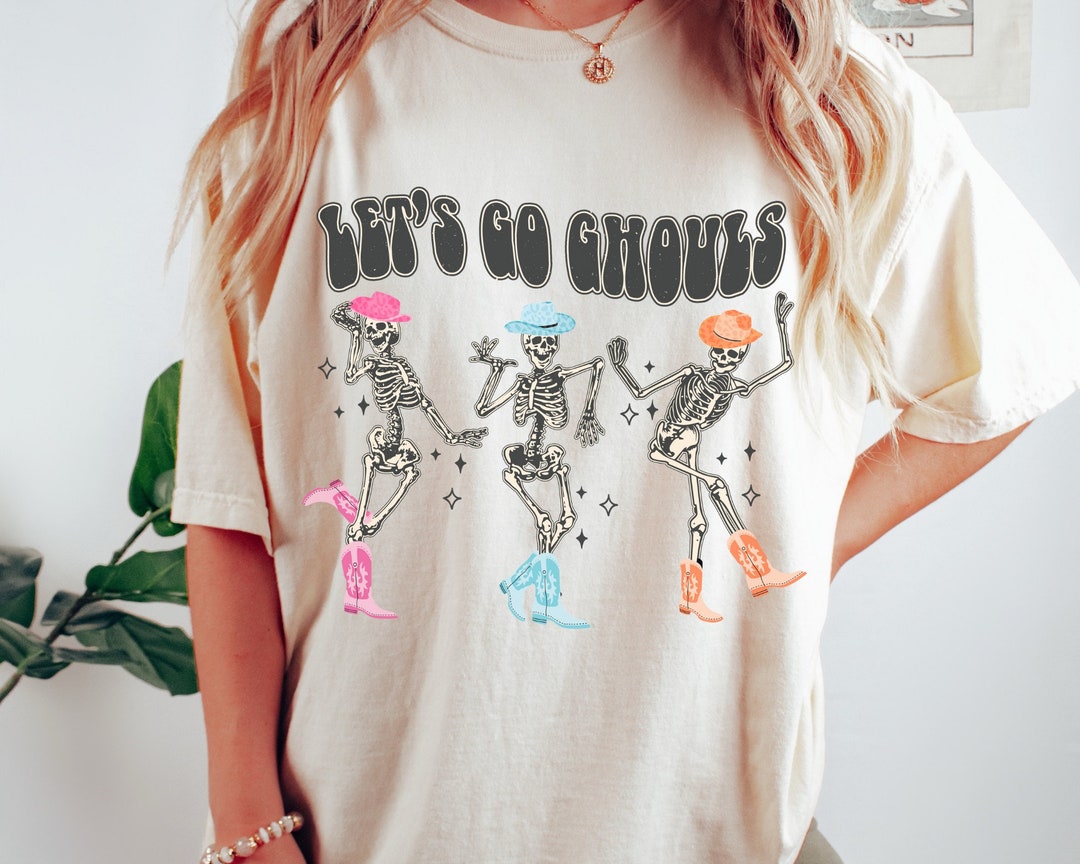 Lets Go Ghouls Funny Skeleton Halloween Design Unisex - Etsy