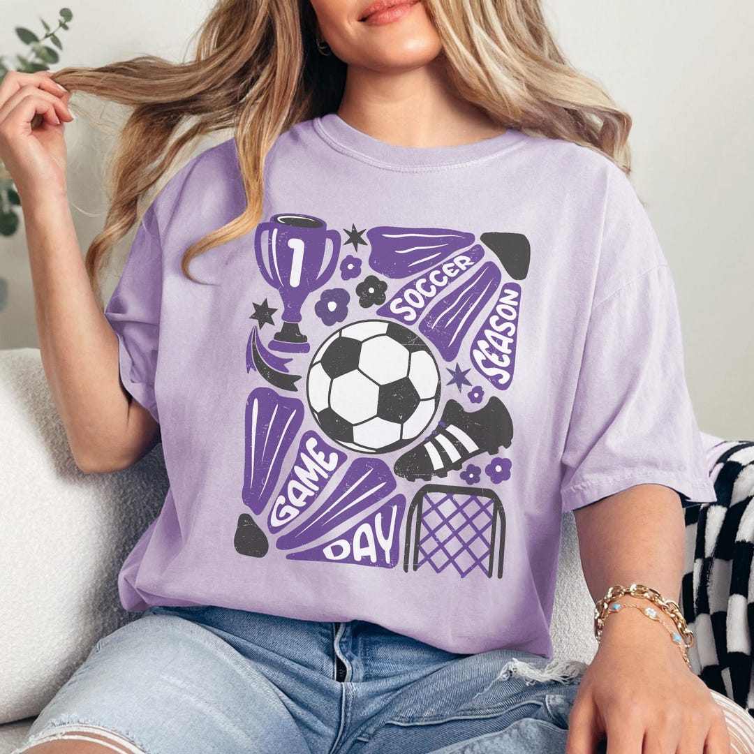 Soccer Season | Game Day Goal Shirt | Purple | Unisex | Comfort Colors ...