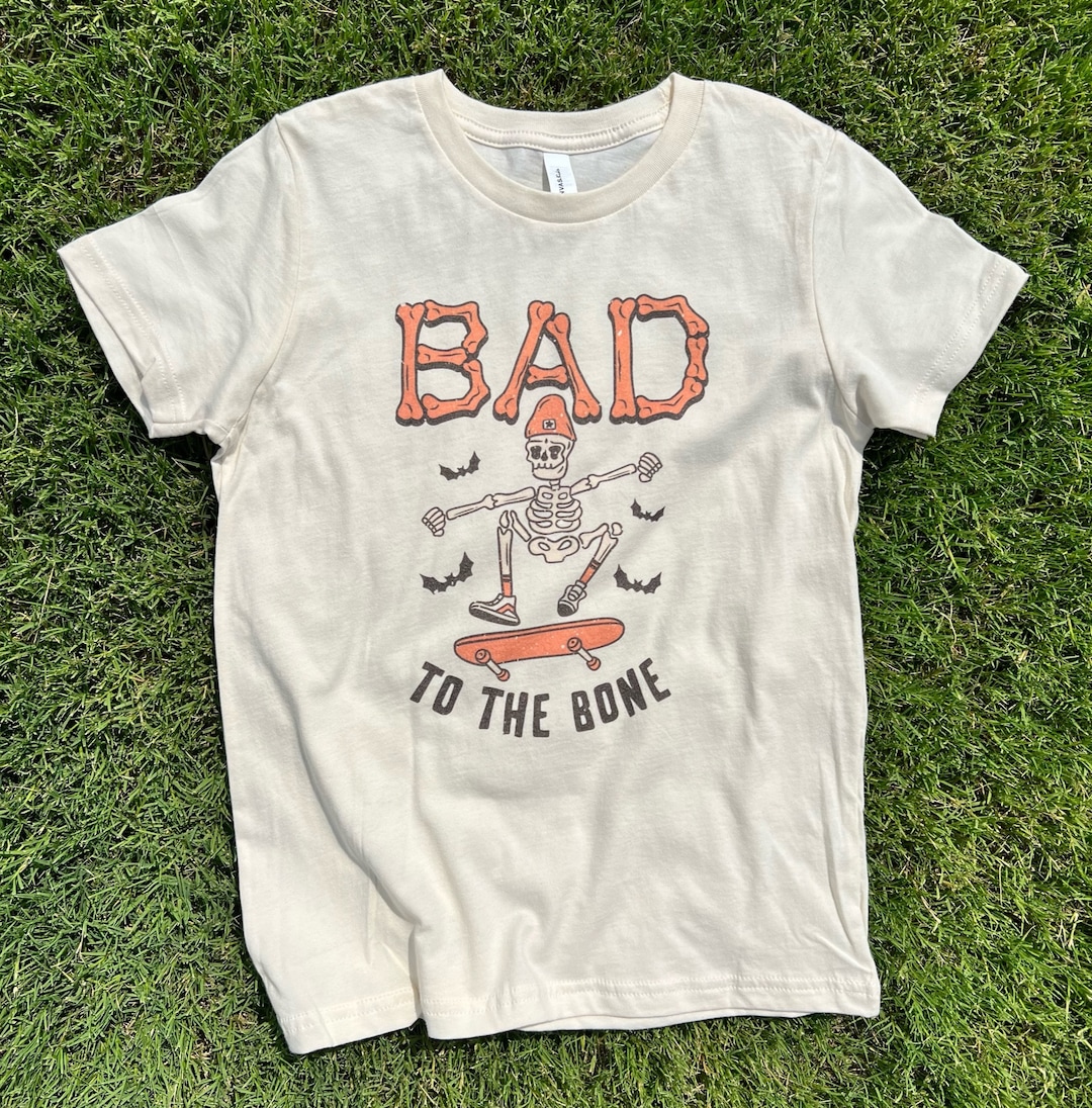 Bad to the Bone Shirt || Kids Halloween Shirt || Halloween Design ...