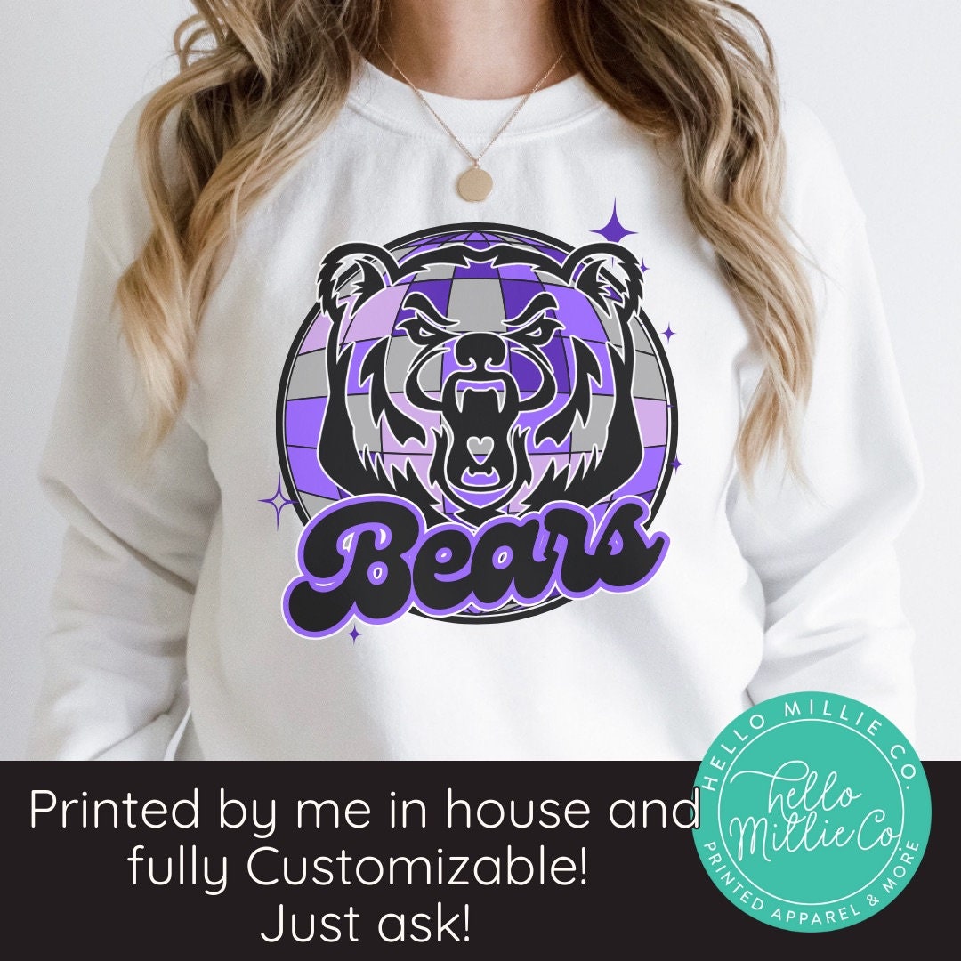 Bears Sweatshirt Bears Mascot Bears Paint Splatter Sweatshirt Game Day ...