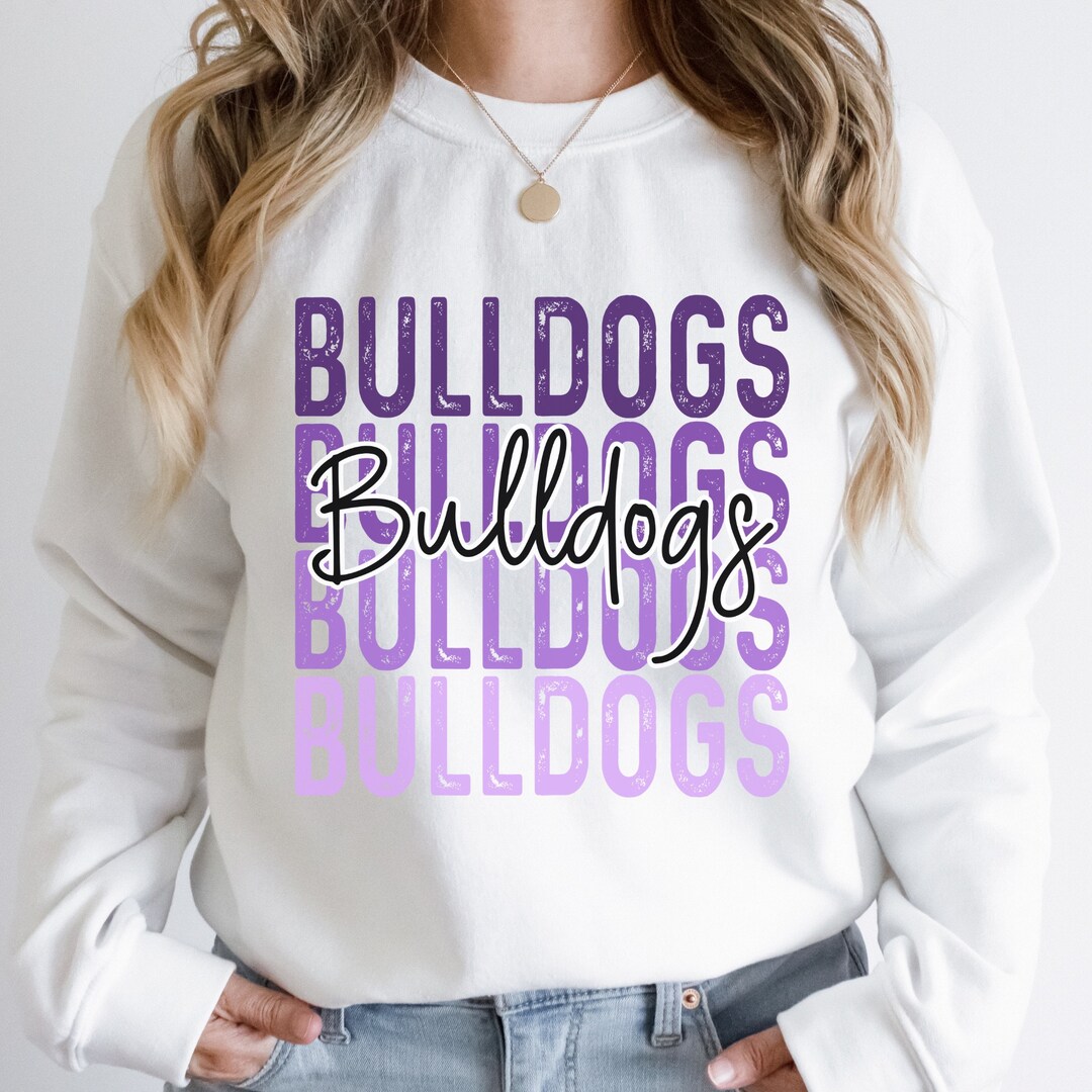 Bulldogs Sweatshirt | Bulldogs Mascot | Stacked Bulldogs Sweatshirt - Etsy