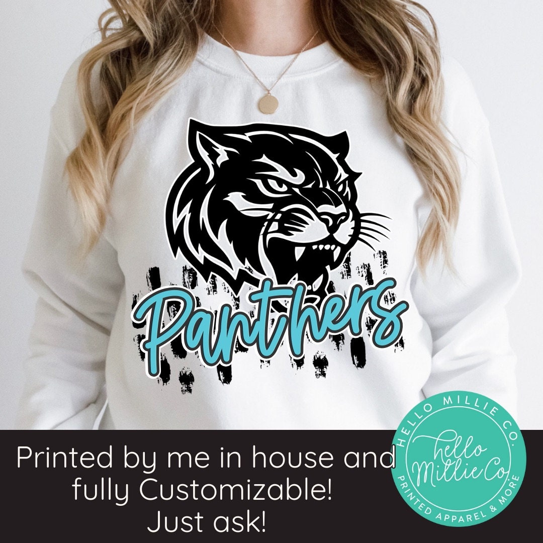 Panthers Sweatshirt Panthers Mascot Panthers Modern - Etsy