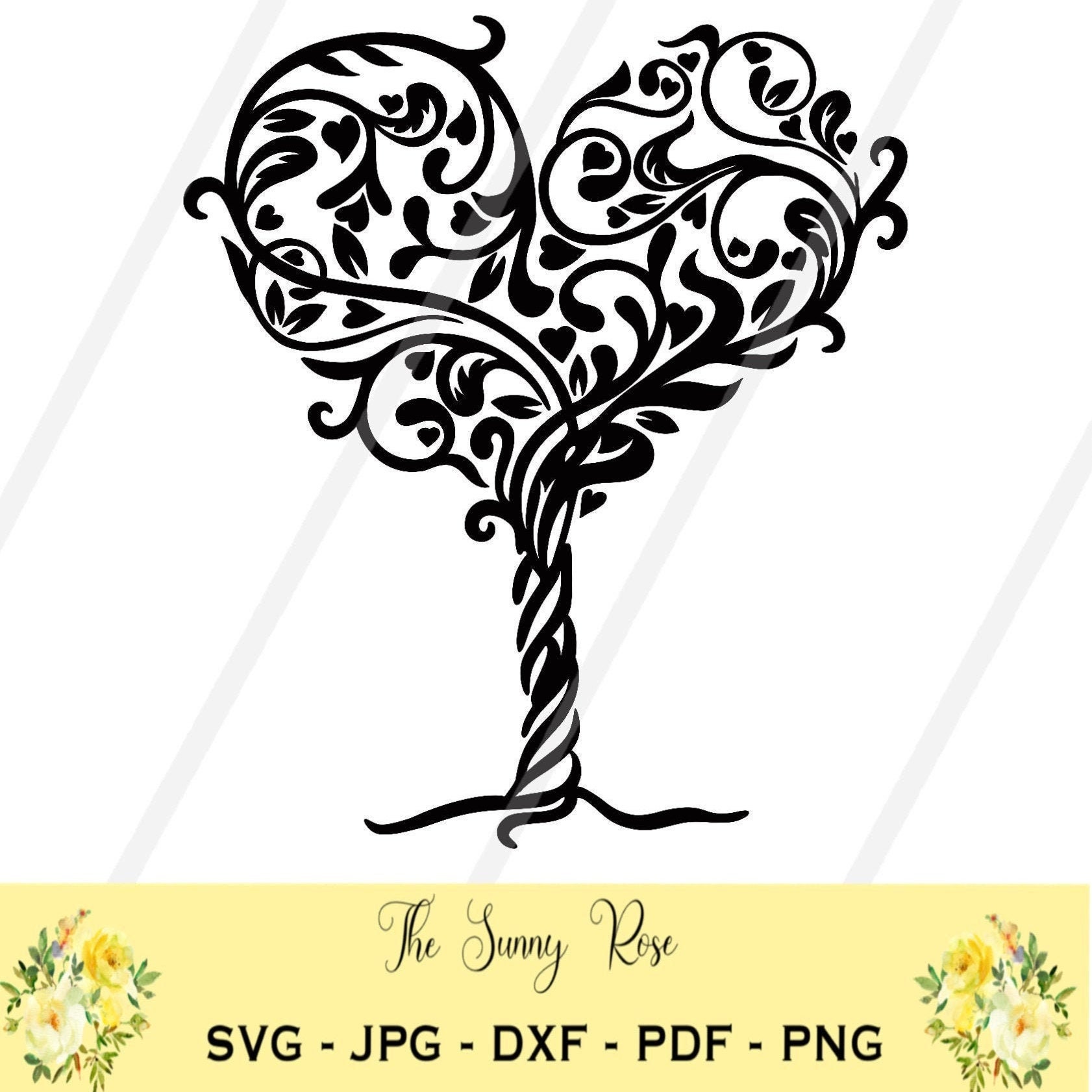 Love Scroll Tree Digital Download Cut File for Cricut and - Etsy