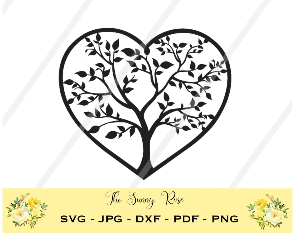 Love Heart Tree Digital Download Cut File for Cricut and Silhouette SVG ...