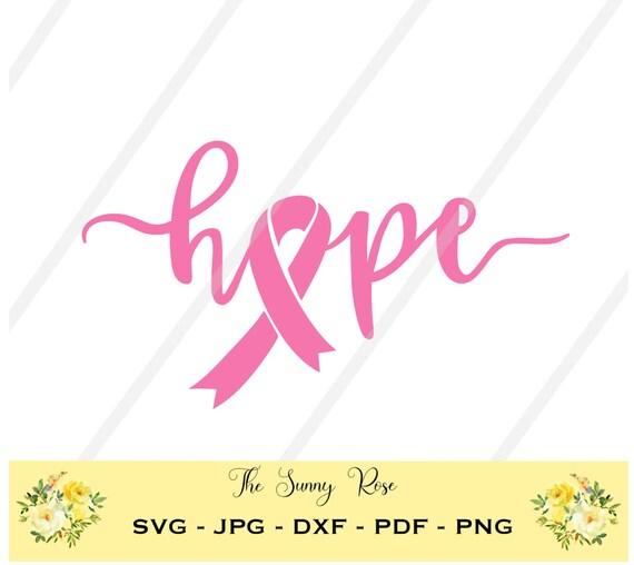 Hope Cancer Ribbon Digital Cut File for Cricut Silhouette | Etsy