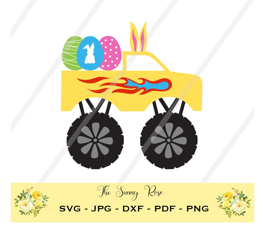 Easter Bunny Monster Truck SVG Digital Download File for Cricut ...