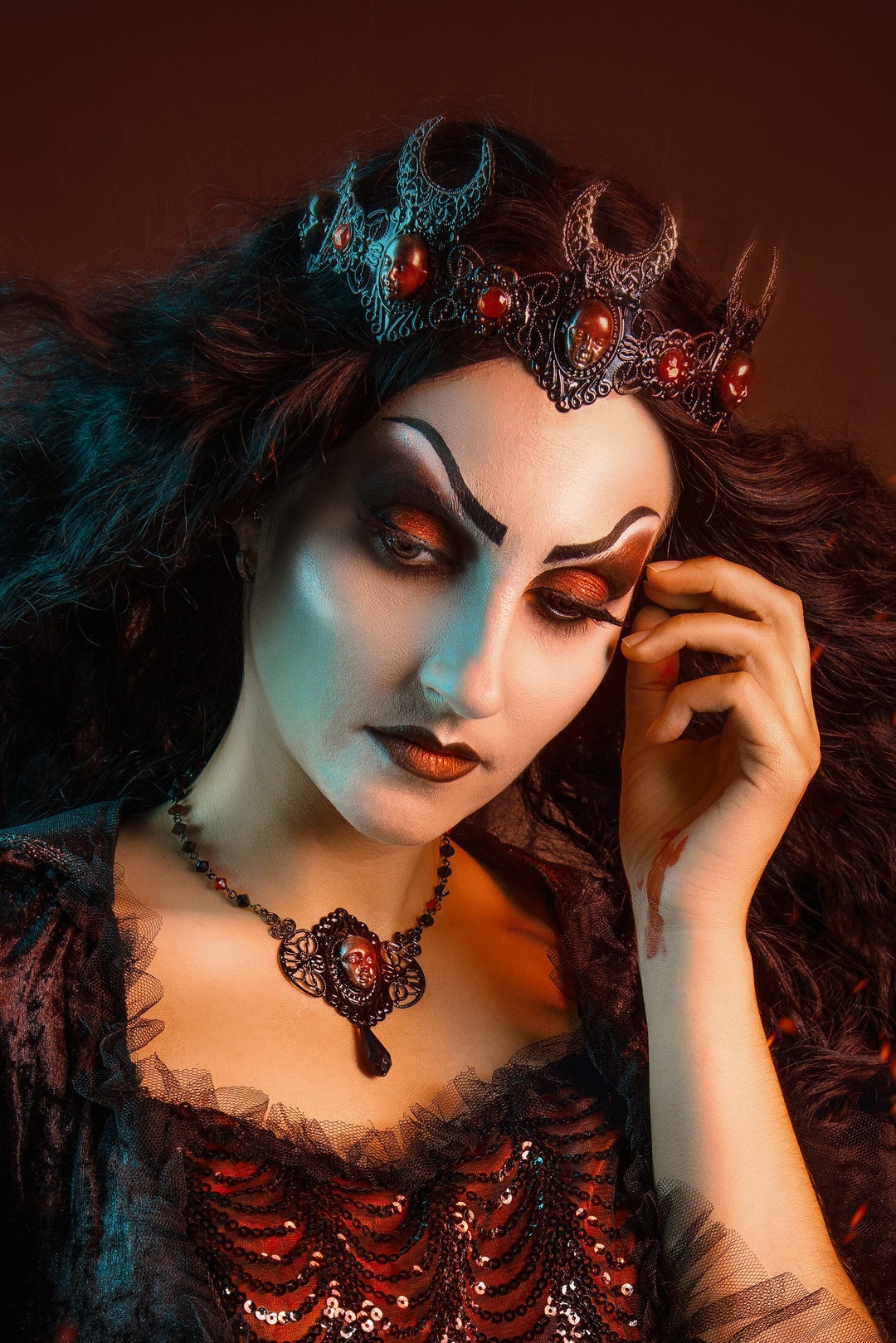 Dark Blood Vampire Crown Black Moon Children Headdress Gothic Headpiece ...