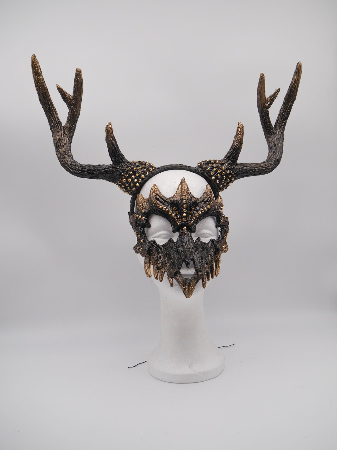 Dark Deer Antlers Set ~ Mask ~ Gothic ~ Headdress ~ Headpiece ~ Skull ...