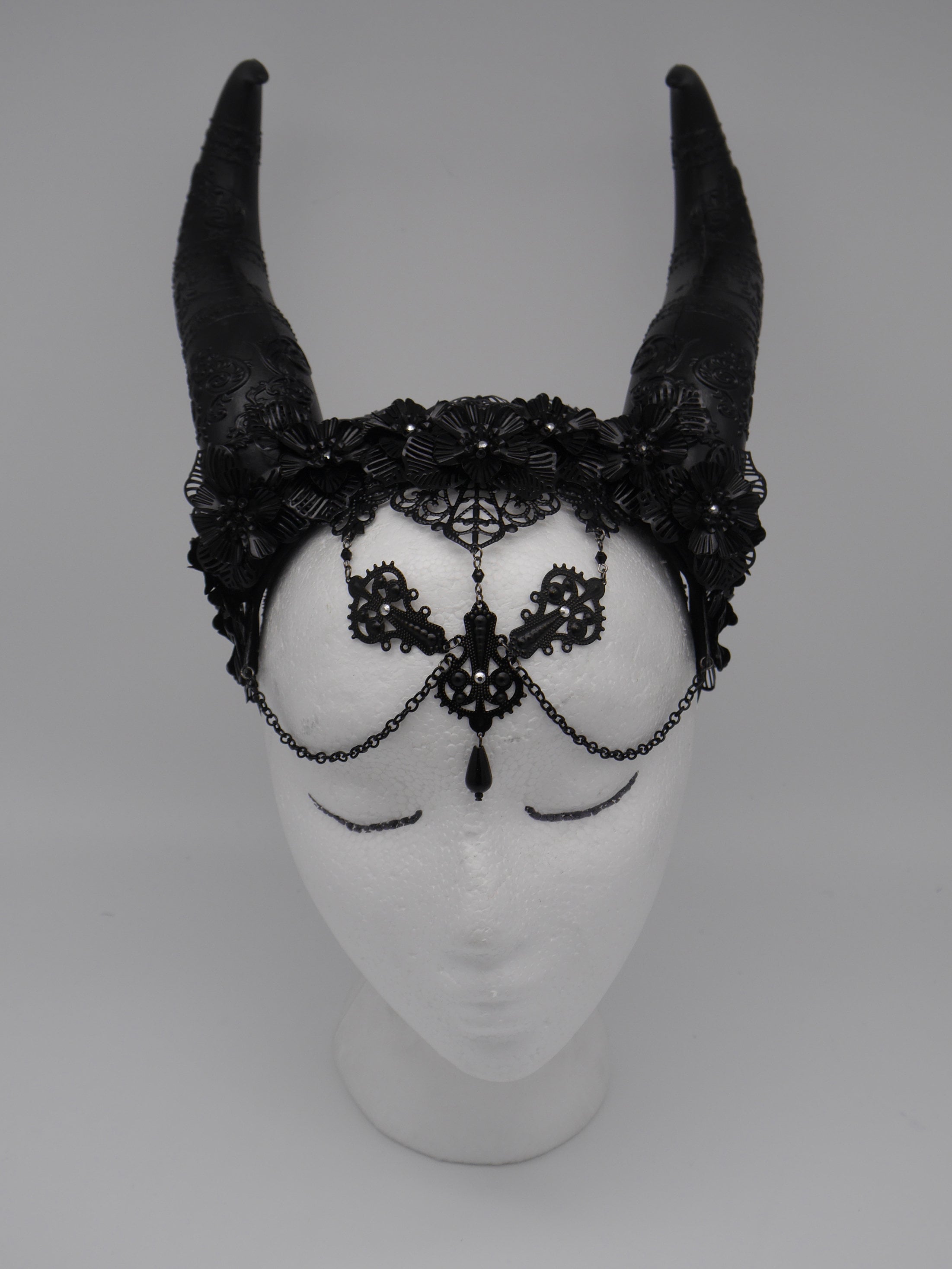 Dark Faun Headdress gothic Horns Queen of Darkness goth - Etsy.de
