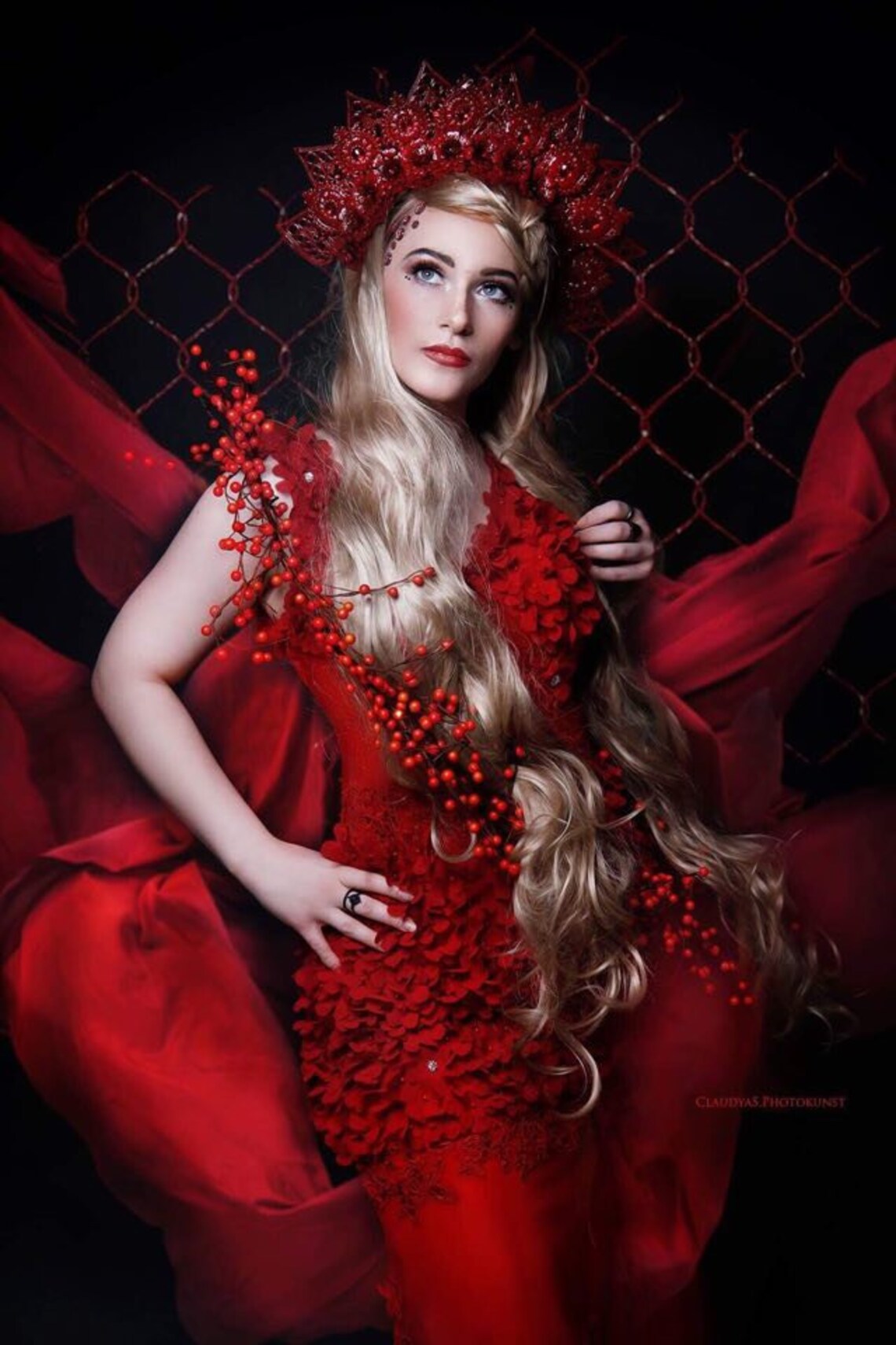 Red Royal Metal Gloriole Halo Nimbus Crown Wreath Halo - Etsy