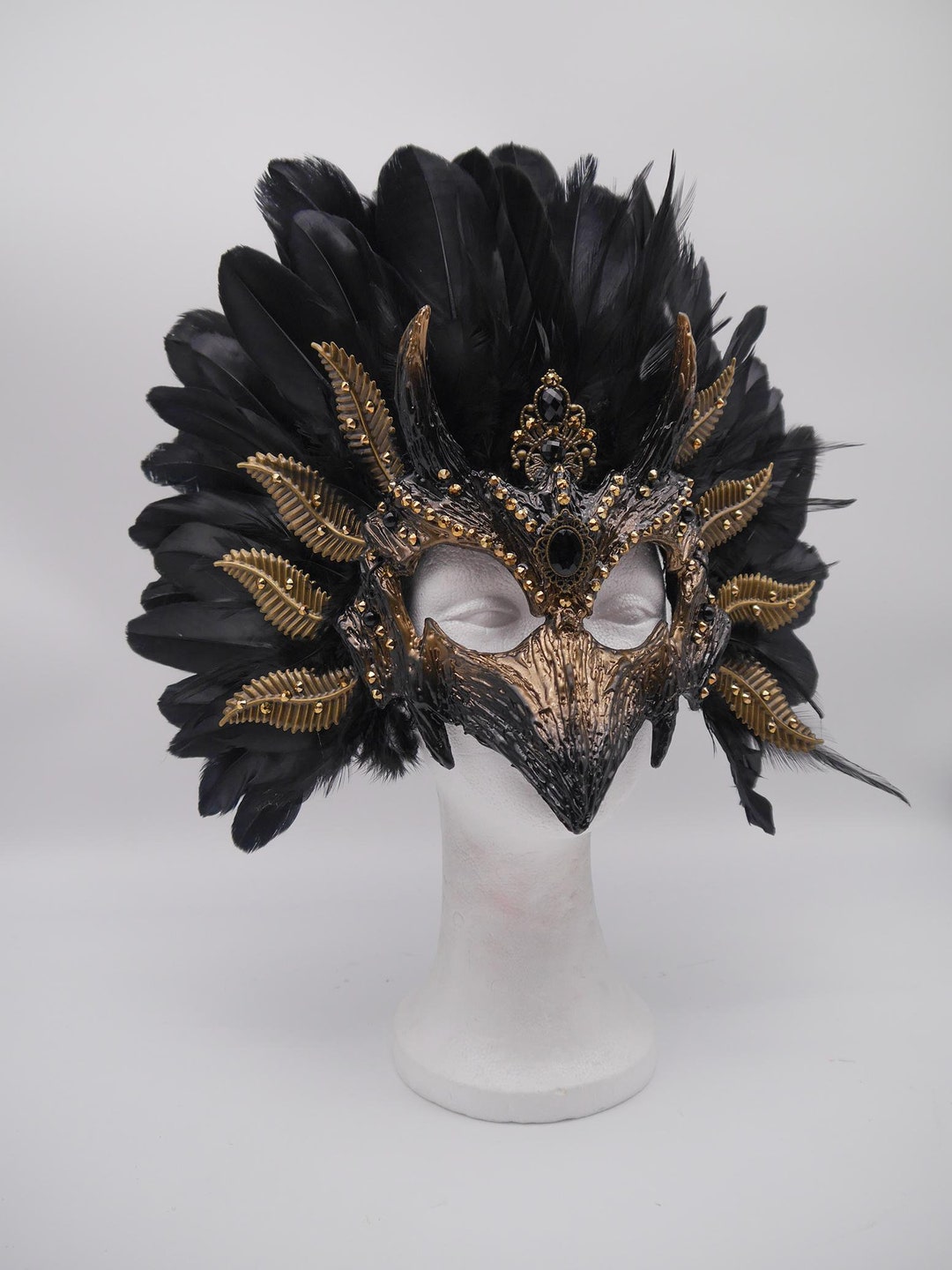 Raven Mask Crow Raven Bird Mask Headdress Headpiece Skull Bones ...