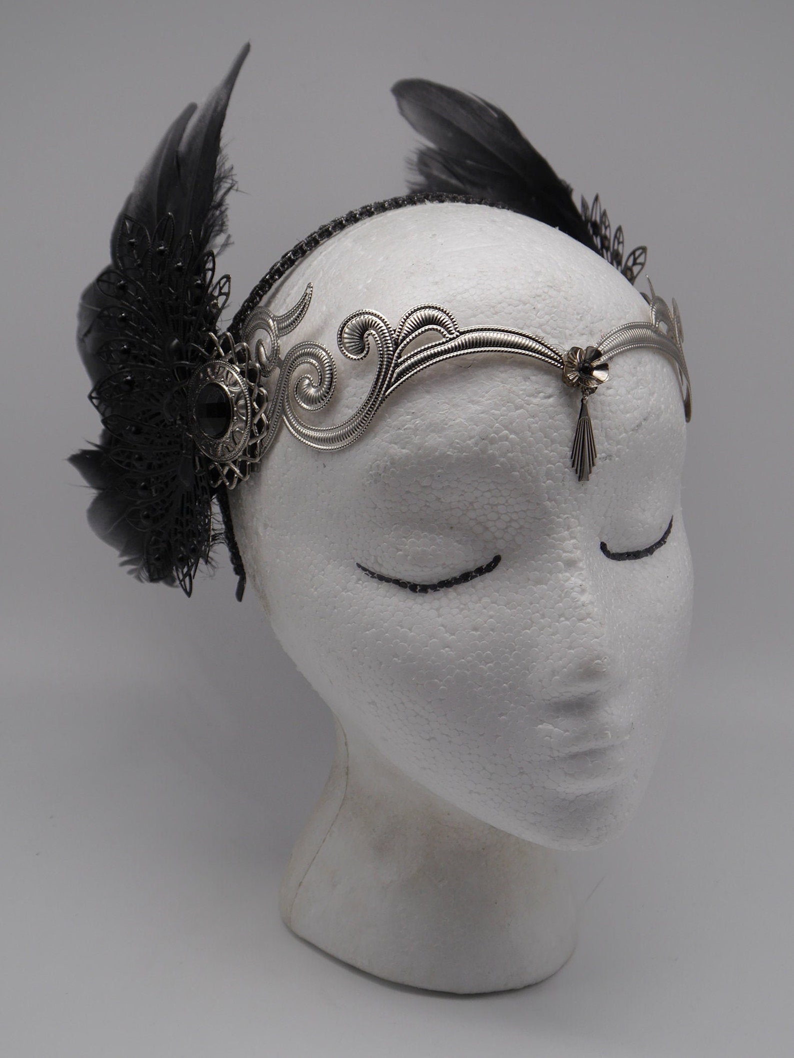 Black Valkyrie Headpiece Elv Crown Fantasy Elf Elb | Etsy