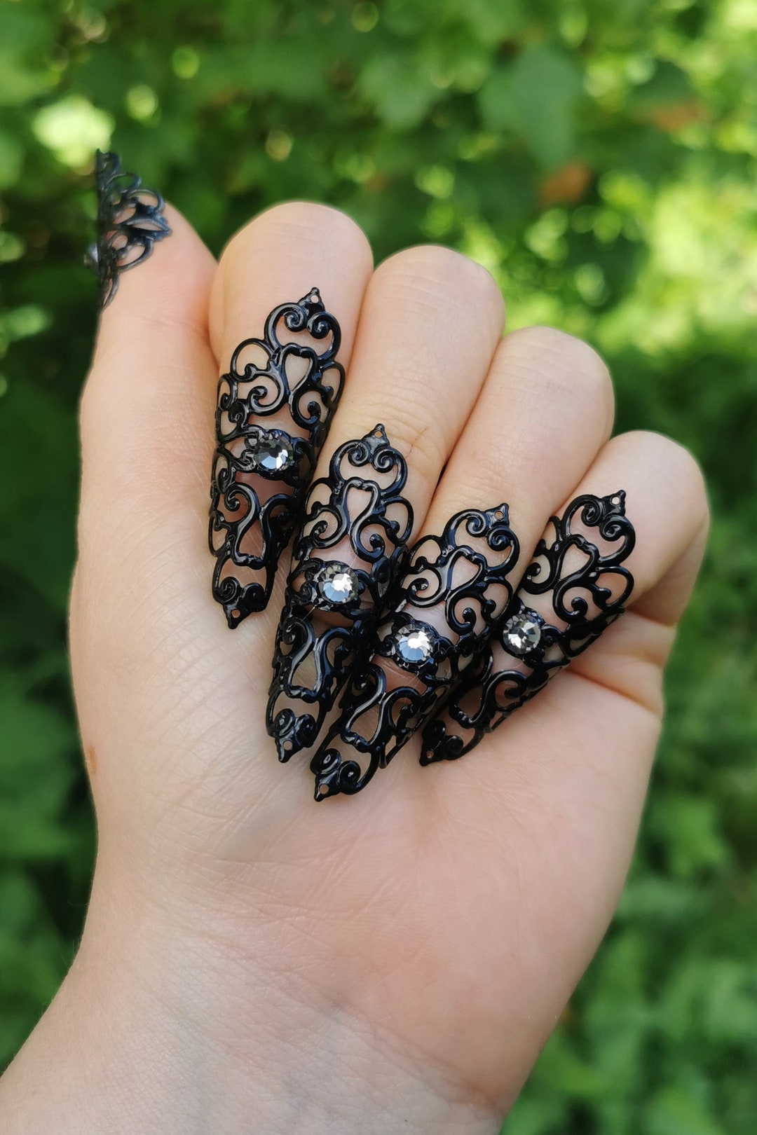 5pc Fairy Gothic Nails ~ Elf ~ Elf ~ Filigree ~ Claws ~ Tips ~ Goth ...