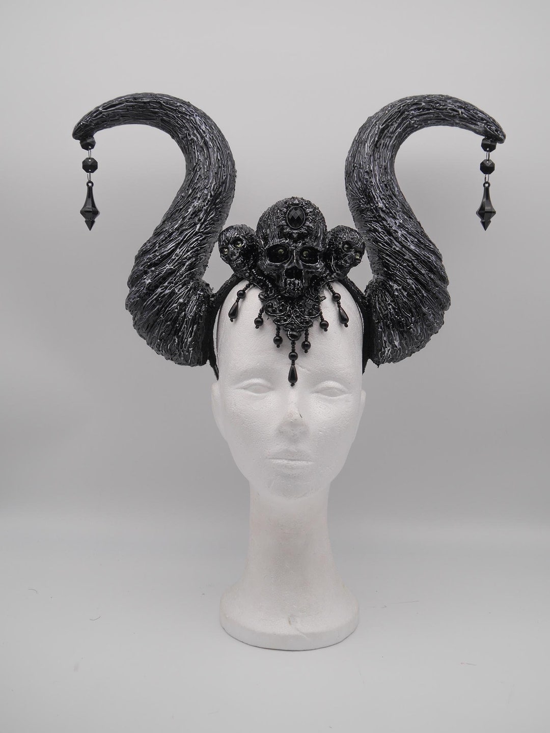 Dark Maleficent Headdress Gothic Horns Queen of Darkness Goth Occult ...