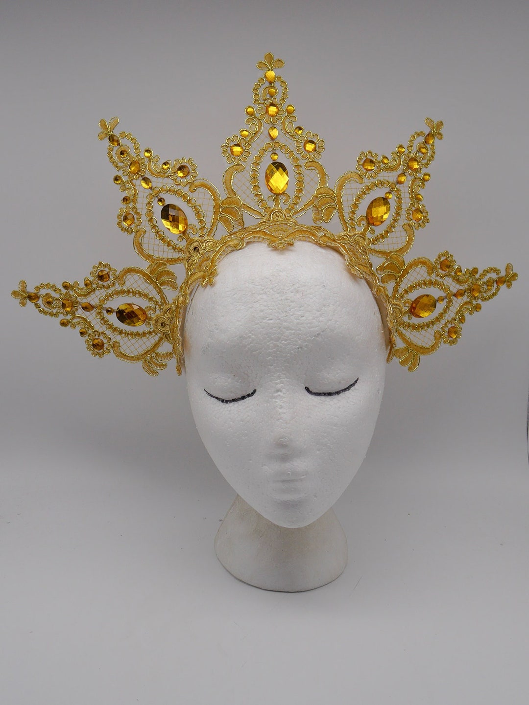 Golden Elven Crown ~ Headdress ~ Lace ~ Headpiece ~ Crown ~ Crown ...