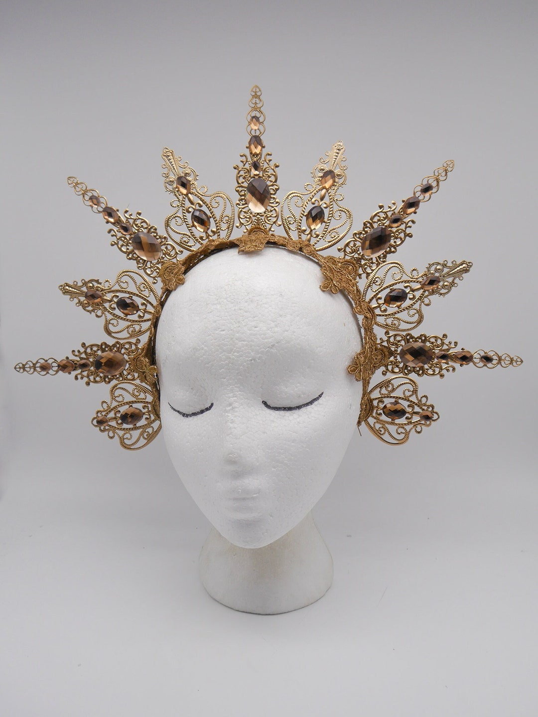 Gold Royal Metal Gloriole Halo Nimbus Crown Crown Wreath Halo - Etsy