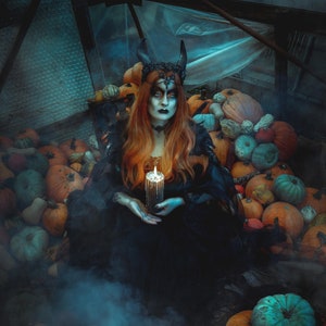 Dark Faun Headdress ~ Gothic Horns ~ Queen of Darkness ~ Goth ~ Occult ...