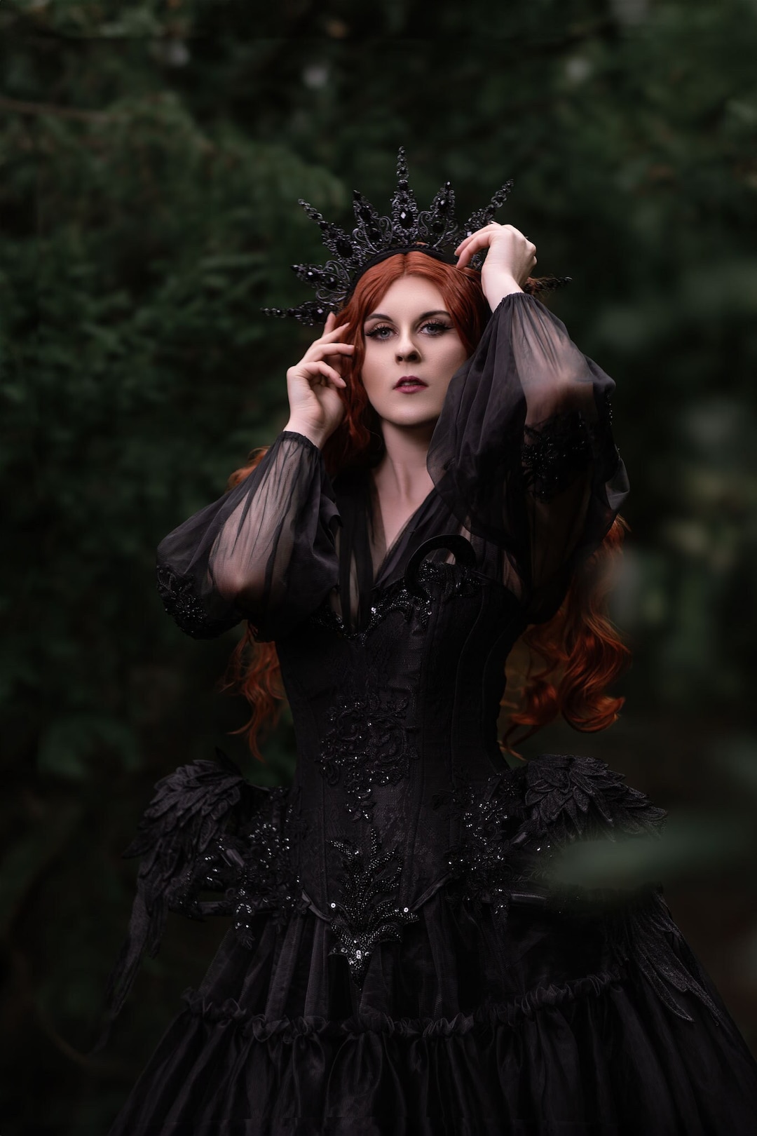 Halloween Crown ~ Black Royal Metal Halo ~ Vampire ~ Crown ~ Wreath ...