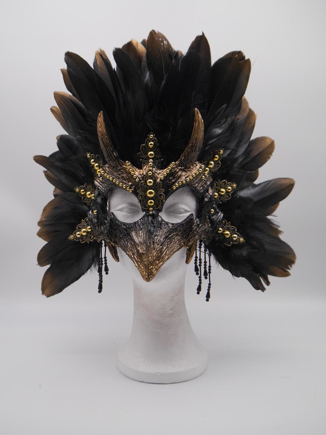 Raven Mask Crow Raven Bird Mask Headdress Headpiece Skull Bones ...