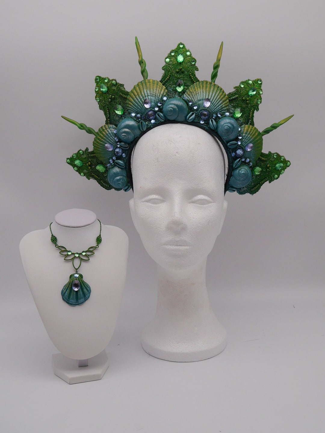 Green Blue Mermaid Crown ~ Mermaid Crown ~ Queen ~ Headdress ~ Siren ...