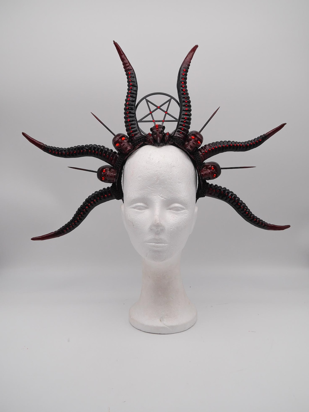 Dark Demon Headdress ~ Gothic Horns ~ Queen of Darkness ~ Goth ~ Occult ...
