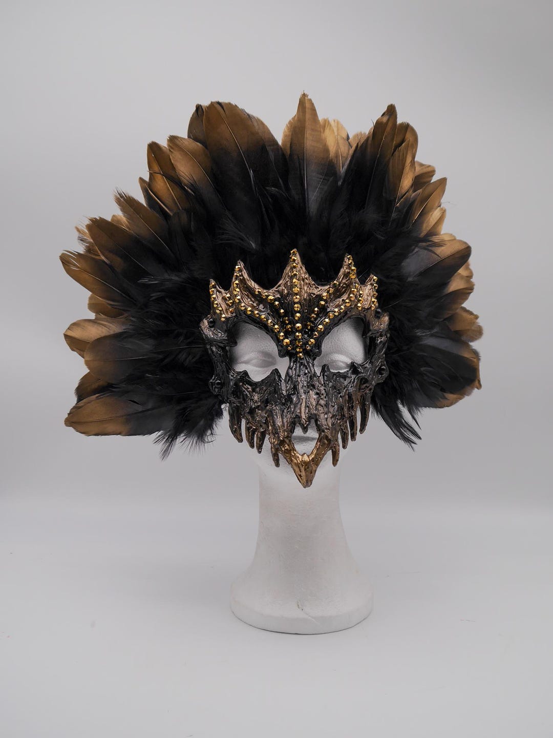 Demon Skull Mask ~ Gothic Mask ~ Headdress ~ Headpiece ~ Skull - Bones ...