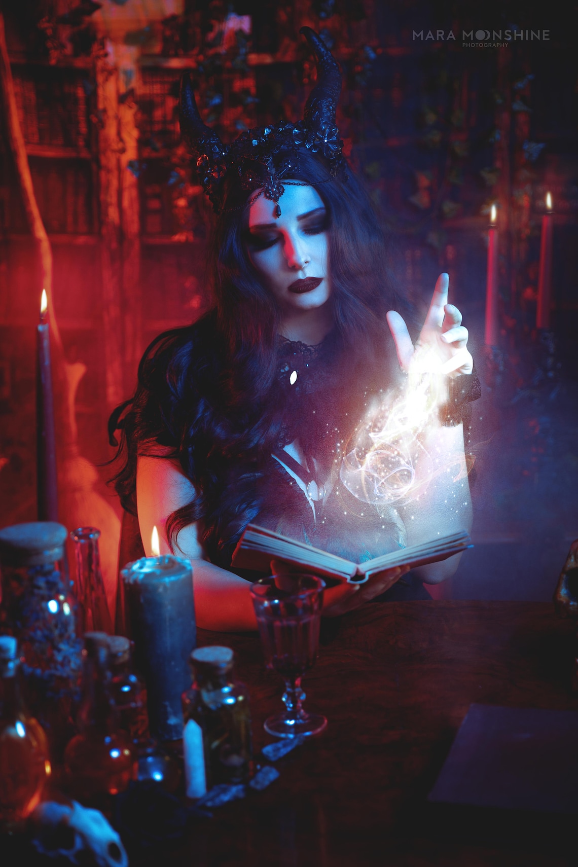 Dark Faun Headdress Gothic Horns Queen of Darkness Goth - Etsy