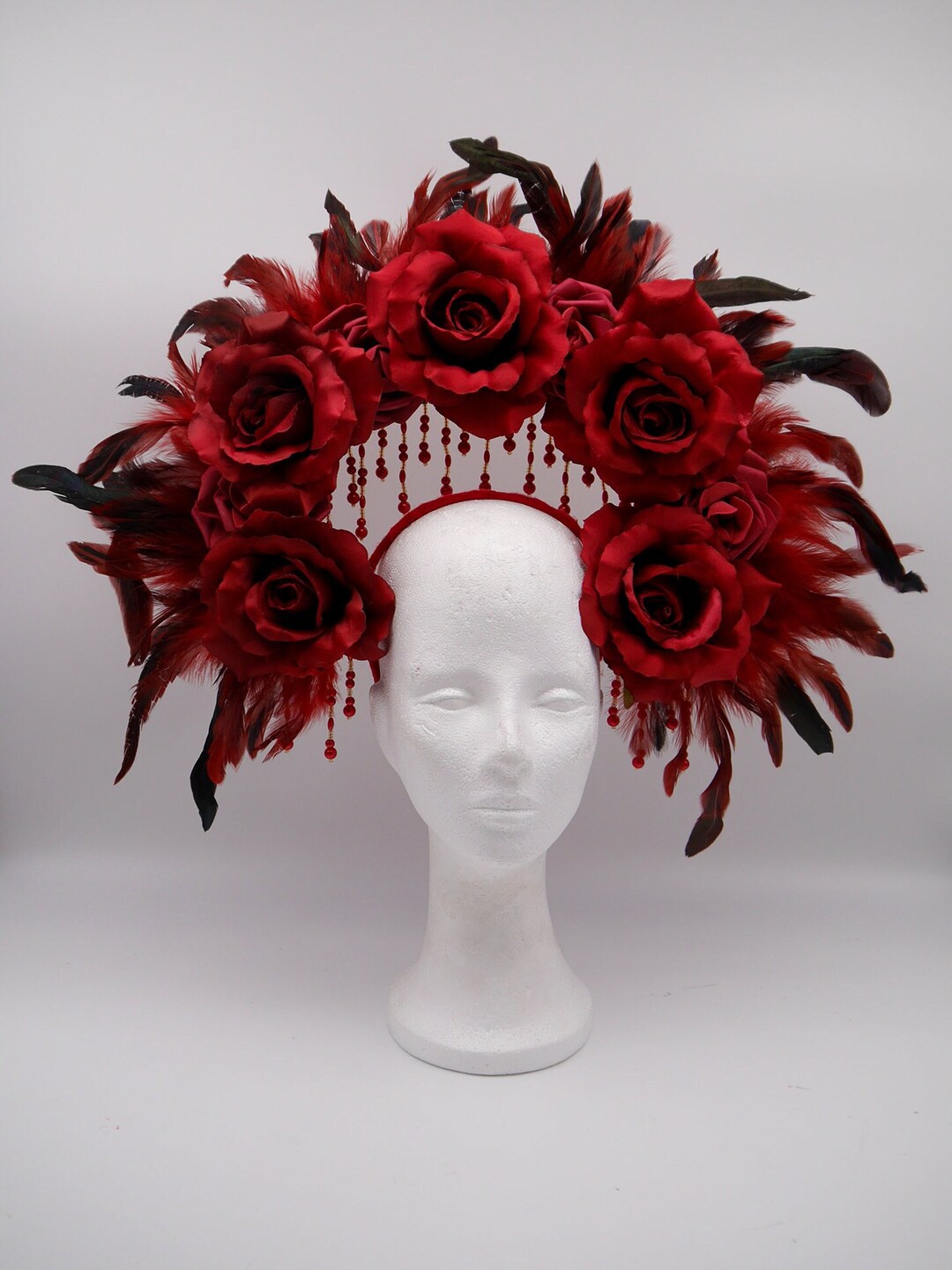 Red Rose Feathers Double Halo ~ Royal ~ Metal ~ Fairy ~ Gloriole ...