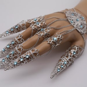 Silver Filigree Claws Nails (1pc = 1 Full Hand Piece) ~ Nails ~ Nail ...