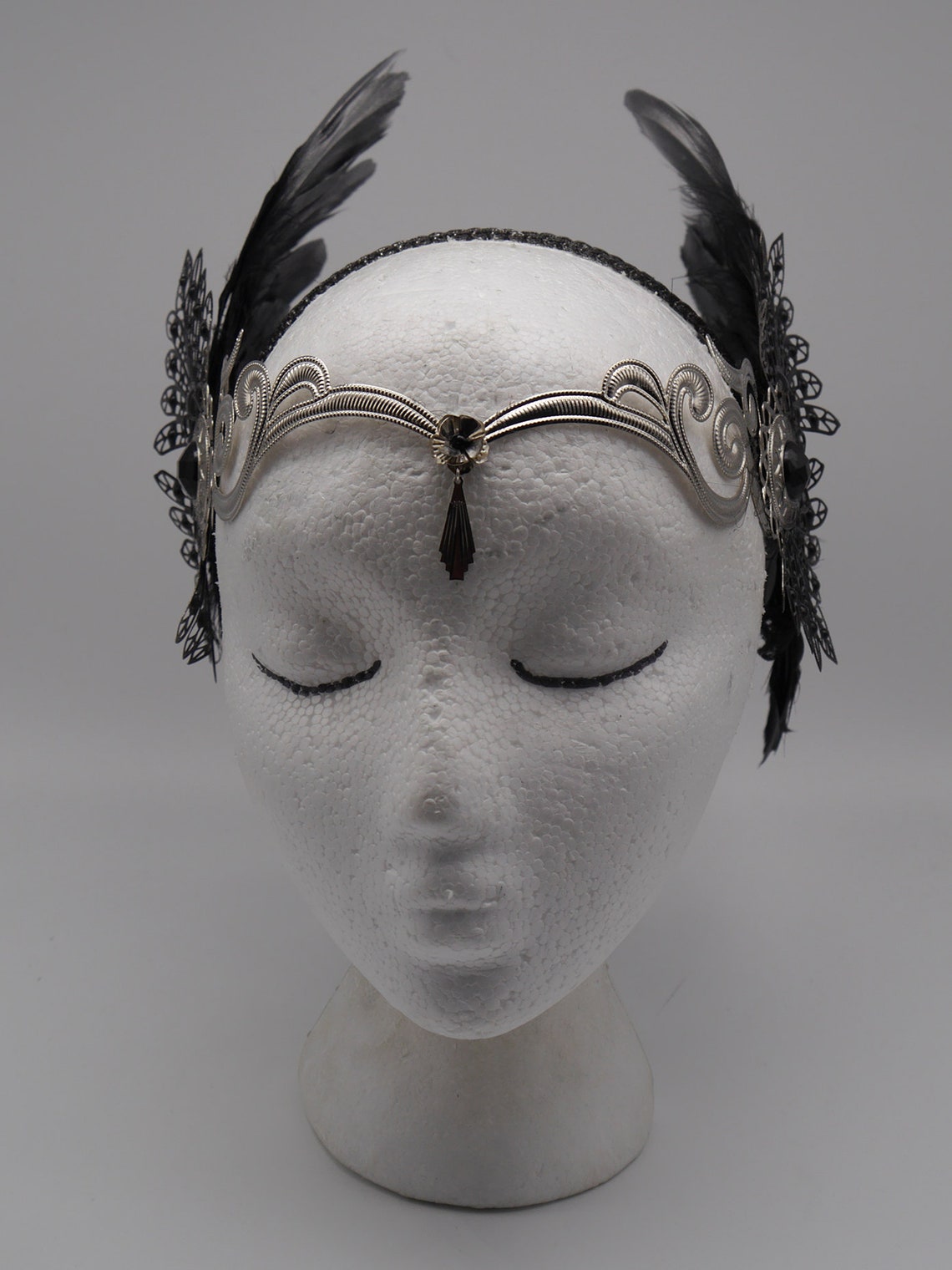 Black Valkyrie Headpiece Elv Crown Fantasy Elf Elb | Etsy