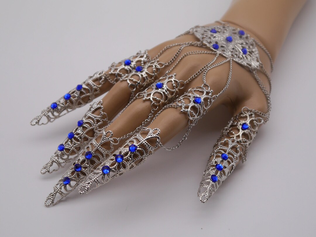 Silver Filigree Claws Nails (1pc = 1 Full Hand Piece) ~ Nails ~ Nail ...